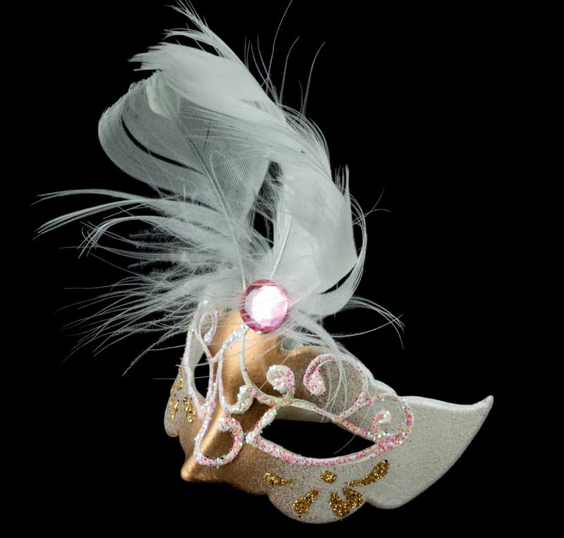 Magnet Masque de Venise Colombine Blanc - Aimant Vénitien - 2046