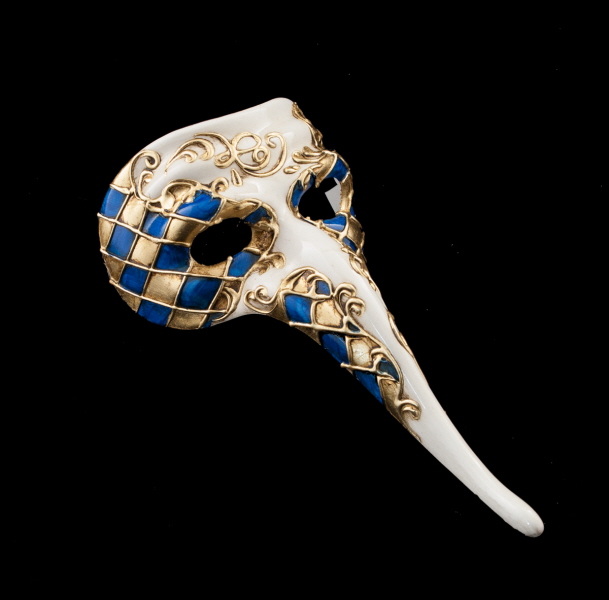 Masque Zanni Bleu long nez bal masqué ou pour soirée-masques de venise ...