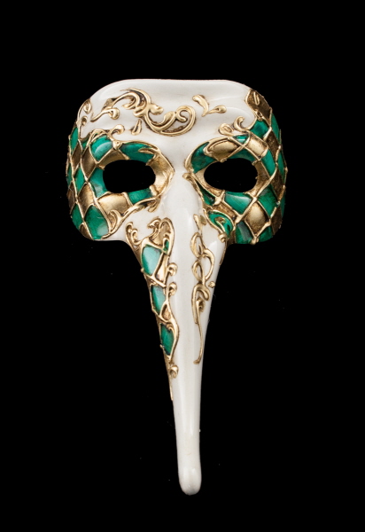 Masque Zanni vert long nez bal masqué ou pour soirée-masques de venise ...