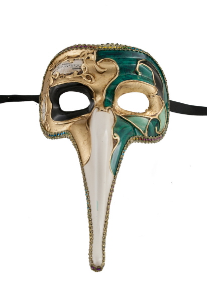 Masque Zanni musica vert long nez bal masqué ou pour soirée-masques de ...