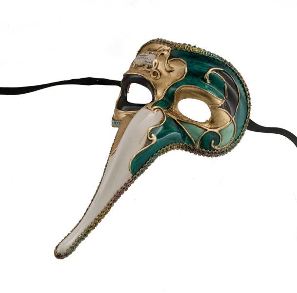 Masque Zanni musica vert long nez bal masqué ou pour soirée-masques de ...