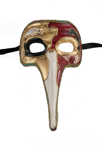 Masque Zanni musica rouge long nez bal masqué ou pour soirée-masques de ...