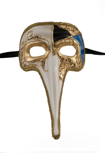Masque Zanni milo bleu long nez bal masqué ou pour soirée-masques de ...