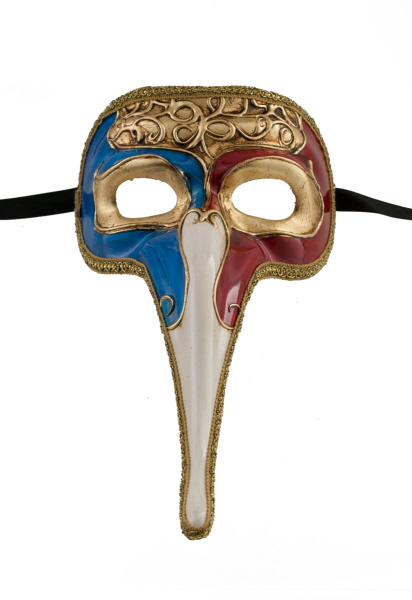 Masque Zanni milo bleu long nez bal masqué ou pour soirée-masques de ...