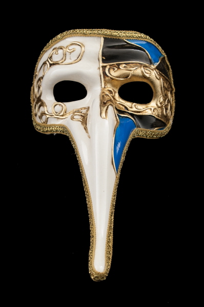 Masque Zanni milo bleu long nez bal masqué ou pour soirée-masques de ...