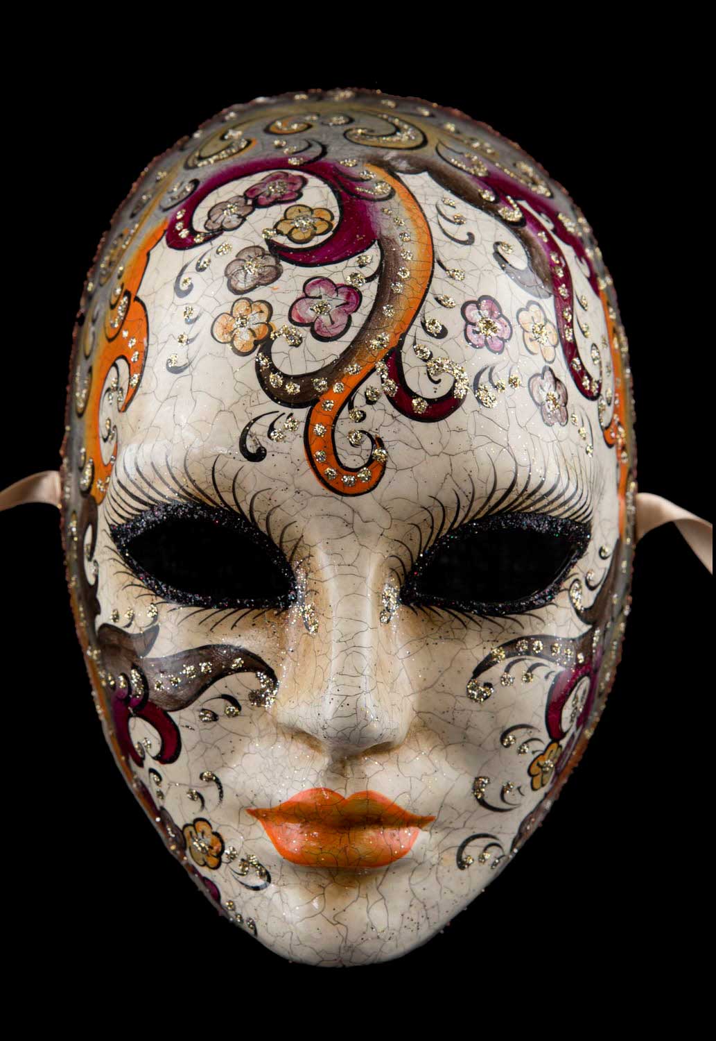 MMasque de Venise Visage femme Orientale papier mâché Collection Prestige