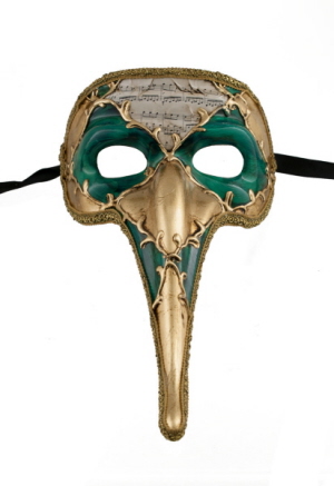 Masque Zanni symphonia vert long nez bal masqué ou pour soirée-masques ...